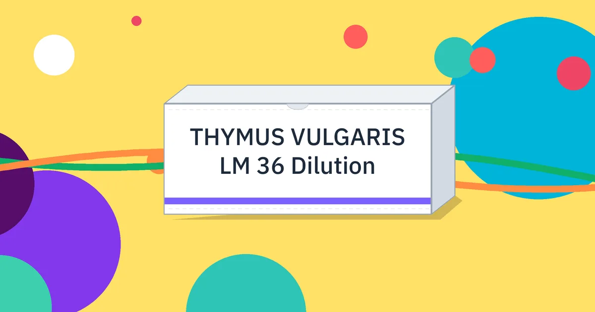 Symbolbild: Packung mit der Aufschrift THYMUS VULGARIS LM 36 Dilution (PZN 13223635) – Verfügbarkeit und Bezug in Apotheken in Frankfurt am Main