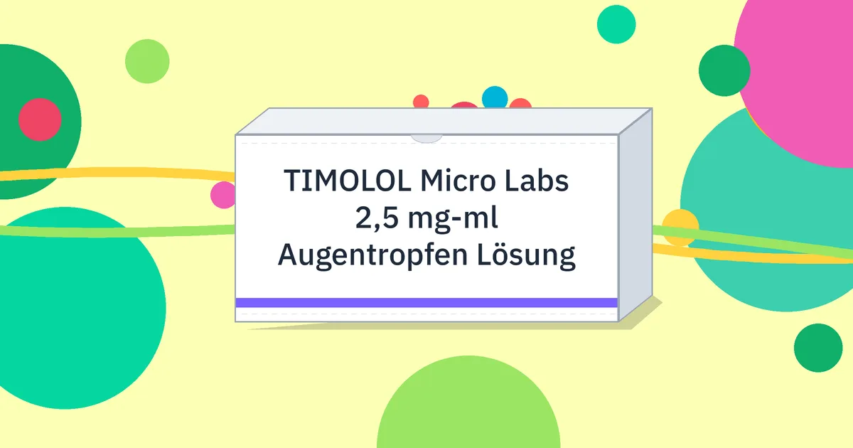Symbolbild: Packung mit der Aufschrift TIMOLOL Micro Labs 2,5 mg-ml Augentropfen Lösung (PZN 15228341) – Verfügbarkeit und Bezug in Apotheken in Frankfurt am Main