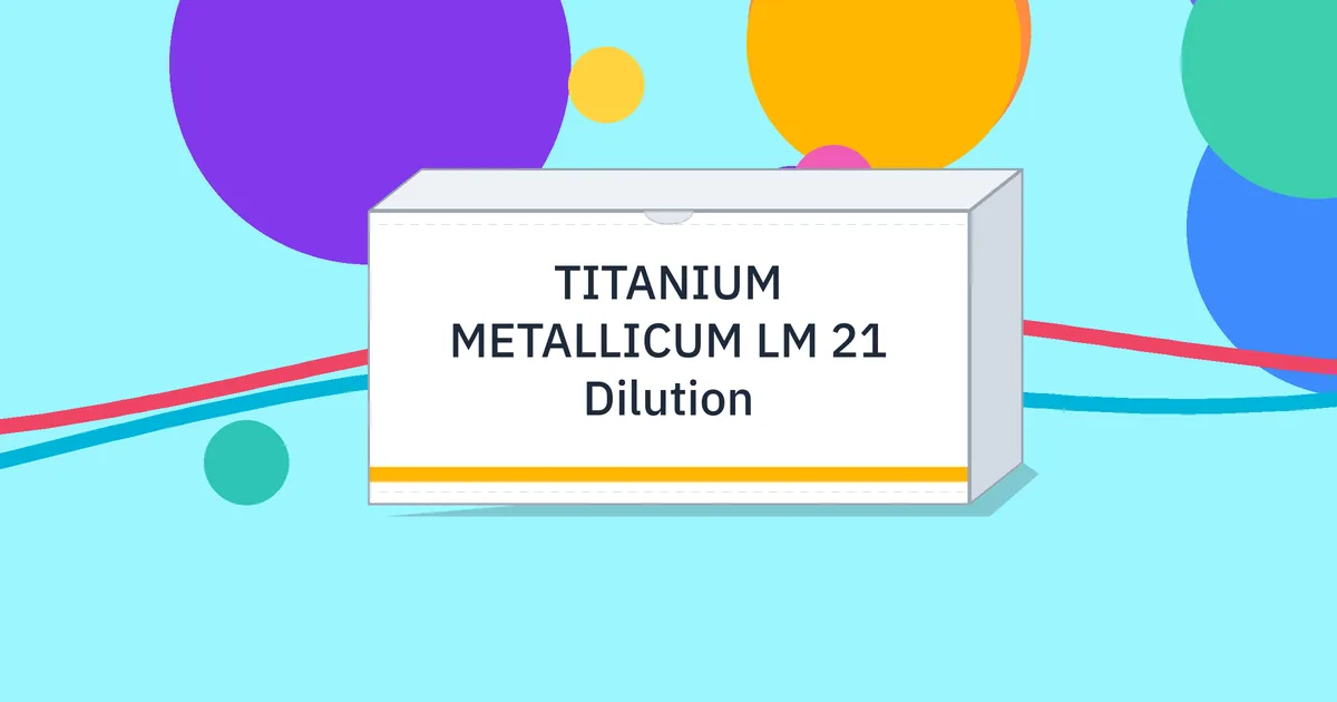 Symbolbild: Packung mit der Aufschrift TITANIUM METALLICUM LM 21 Dilution (PZN 13224451) – Verfügbarkeit und Bezug in Apotheken in Frankfurt am Main