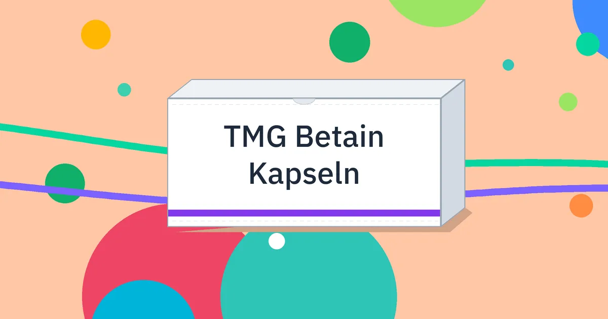 Symbolbild: Packung mit der Aufschrift TMG Betain Kapseln (PZN 20400144) – Verfügbarkeit und Bezug in Apotheken in Frankfurt am Main