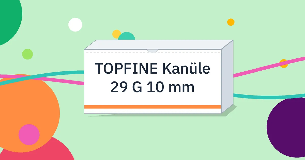 Symbolbild: Packung mit der Aufschrift TOPFINE Kanüle 29 G 10 mm (PZN 14325059) – Verfügbarkeit und Bezug in Apotheken in Frankfurt am Main