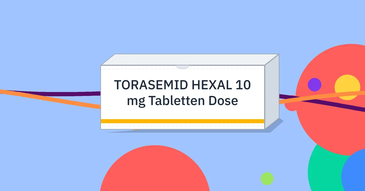 Symbolbild: Packung mit der Aufschrift TORASEMID HEXAL 10 mg Tabletten Dose (PZN 19497612) – Verfügbarkeit und Bezug in Apotheken in Frankfurt am Main