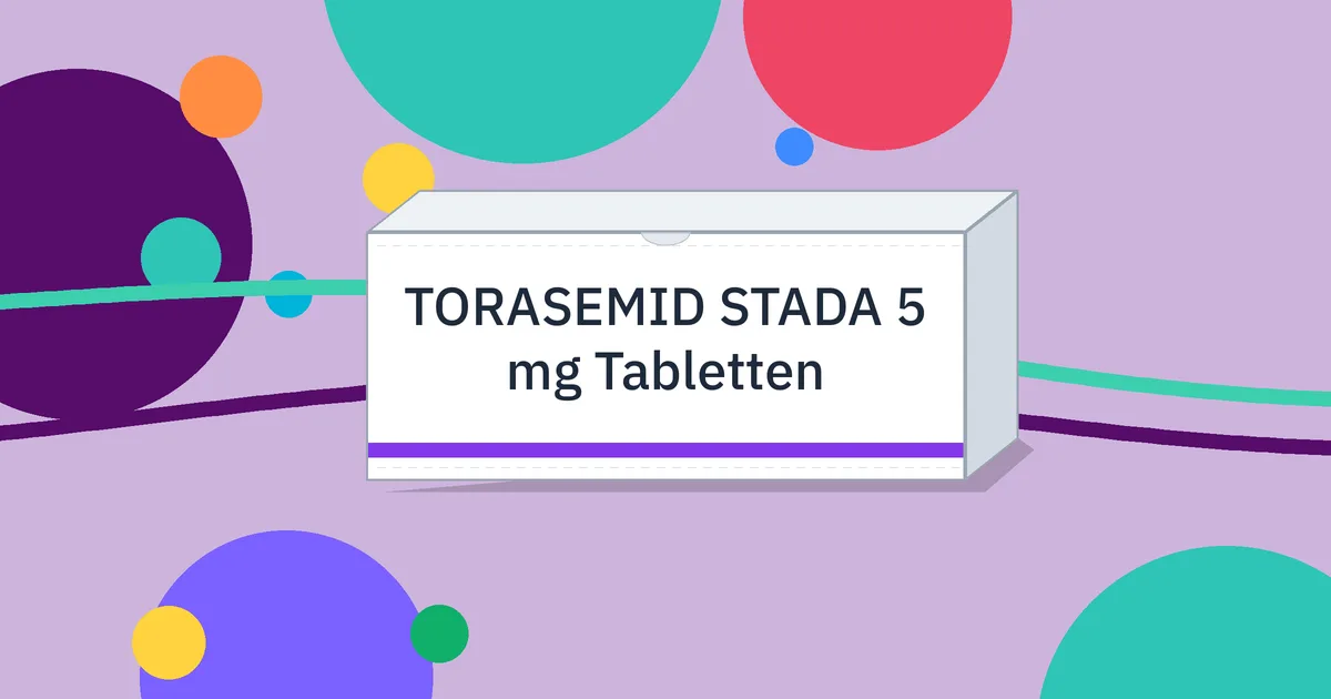 Symbolbild: Packung mit der Aufschrift TORASEMID STADA 5 mg Tabletten (PZN 02377111) – Verfügbarkeit und Bezug in Apotheken in Frankfurt am Main