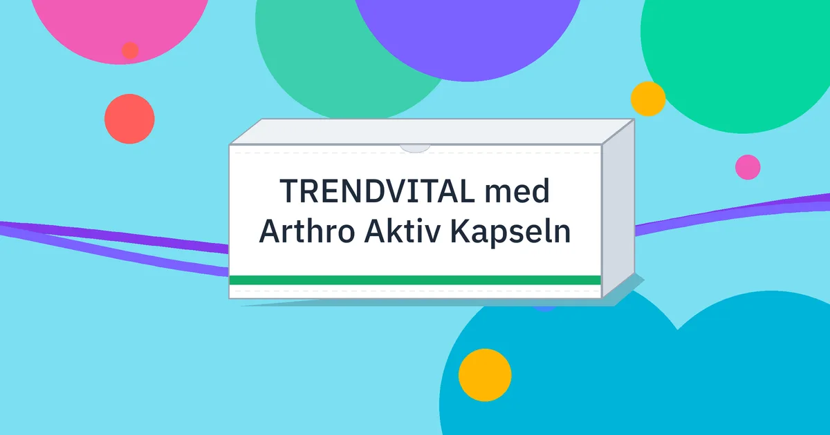 Symbolbild: Packung mit der Aufschrift TRENDVITAL med Arthro Aktiv Kapseln (PZN 12563406) – Verfügbarkeit und Bezug in Apotheken in Frankfurt am Main