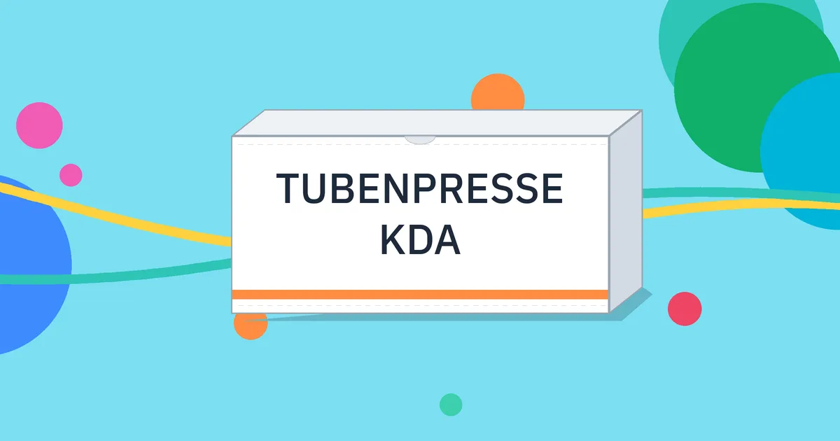 Symbolbild: Packung mit der Aufschrift TUBENPRESSE KDA (PZN 10013297) – Verfügbarkeit und Bezug in Apotheken in Frankfurt am Main