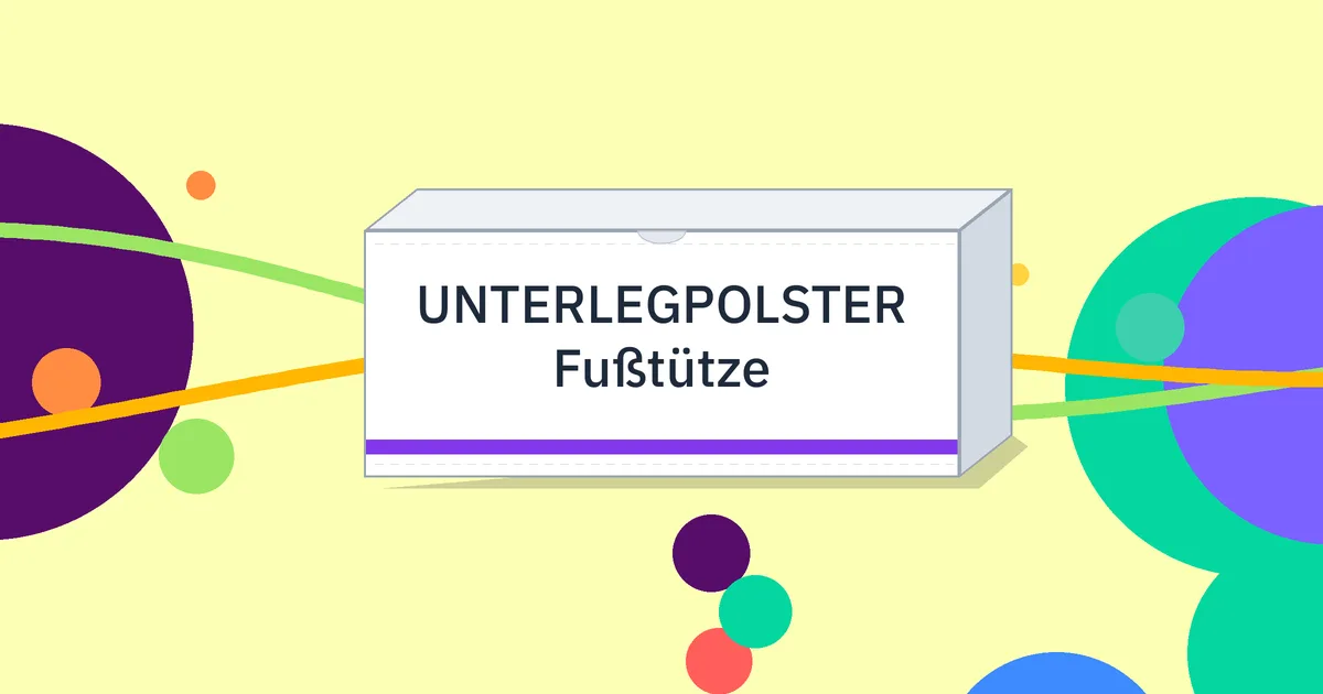 Symbolbild: Packung mit der Aufschrift UNTERLEGPOLSTER Fußtütze (PZN 02445114) – Verfügbarkeit und Bezug in Apotheken in Frankfurt am Main