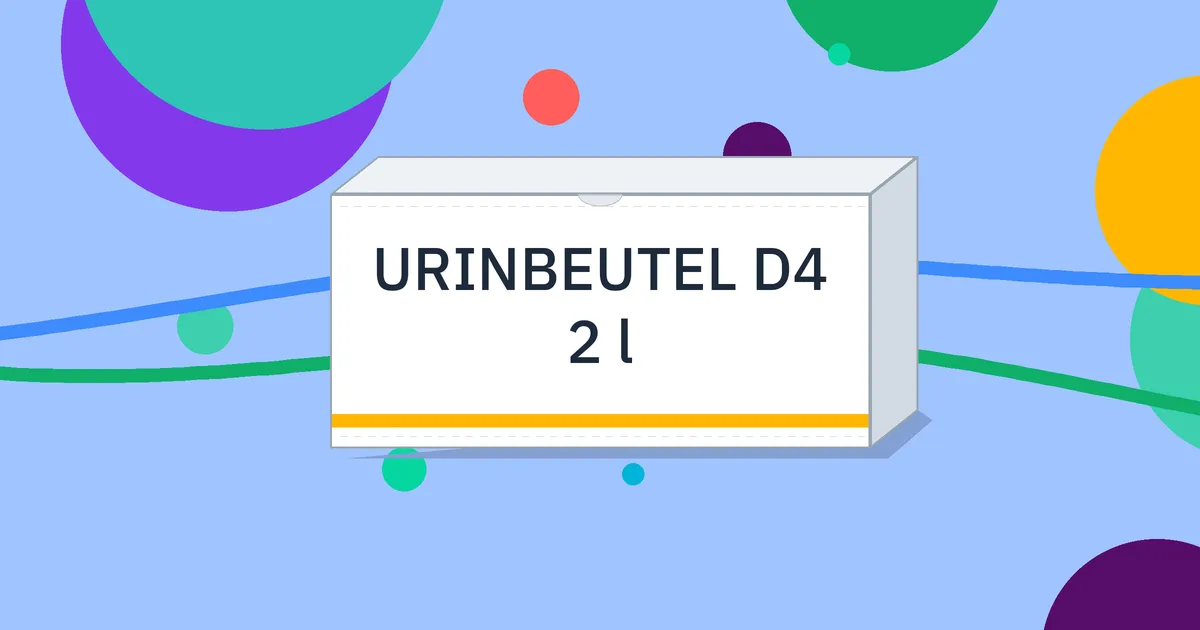 Symbolbild: Packung mit der Aufschrift URINBEUTEL D4 2 l (PZN 10033963) – Verfügbarkeit und Bezug in Apotheken in Frankfurt am Main