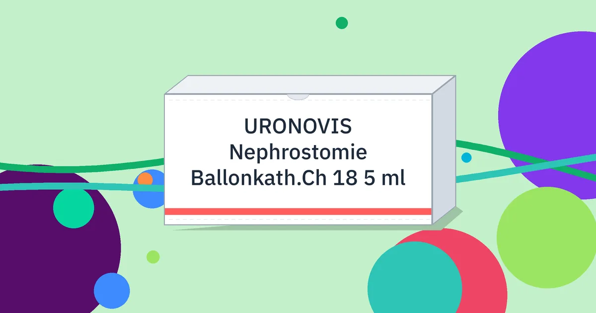 Symbolbild: Packung mit der Aufschrift URONOVIS Nephrostomie Ballonkath.Ch 18 5 ml (PZN 00796358) – Verfügbarkeit und Bezug in Apotheken in Frankfurt am Main