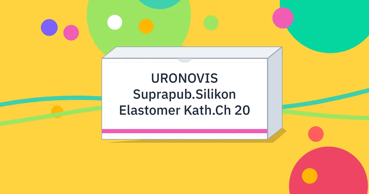 Symbolbild: Packung mit der Aufschrift URONOVIS Suprapub.Silikon Elastomer Kath.Ch 20 (PZN 02352335) – Verfügbarkeit und Bezug in Apotheken in Frankfurt am Main