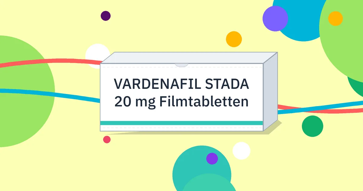 Symbolbild: Packung mit der Aufschrift VARDENAFIL STADA 20 mg Filmtabletten (PZN 14053750) – Verfügbarkeit und Bezug in Apotheken in Frankfurt am Main