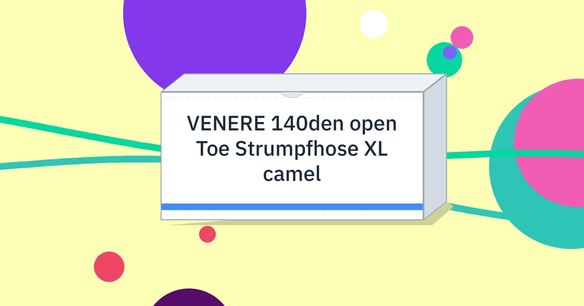 Symbolbild: Packung mit der Aufschrift VENERE 140den open Toe Strumpfhose XL camel (PZN 16174050) – Verfügbarkeit und Bezug in Apotheken in Frankfurt am Main
