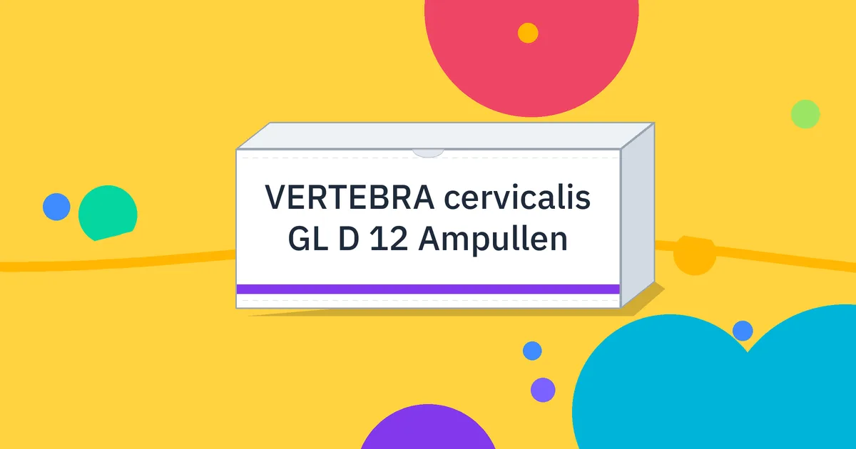 Symbolbild: Packung mit der Aufschrift VERTEBRA cervicalis GL D 12 Ampullen (PZN 03793656) – Verfügbarkeit und Bezug in Apotheken in Frankfurt am Main