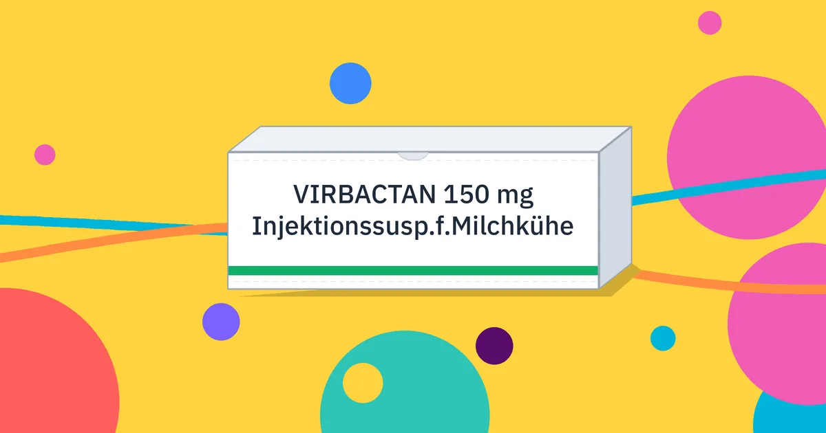 Symbolbild: Packung mit der Aufschrift VIRBACTAN 150 mg Injektionssusp.f.Milchkühe (PZN 04002438) – Verfügbarkeit und Bezug in Apotheken in Frankfurt am Main