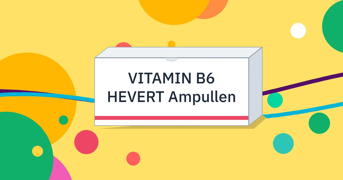 Symbolbild: Packung mit der Aufschrift VITAMIN B6 HEVERT Ampullen (PZN 03920008) – Verfügbarkeit und Bezug in Apotheken in Frankfurt am Main