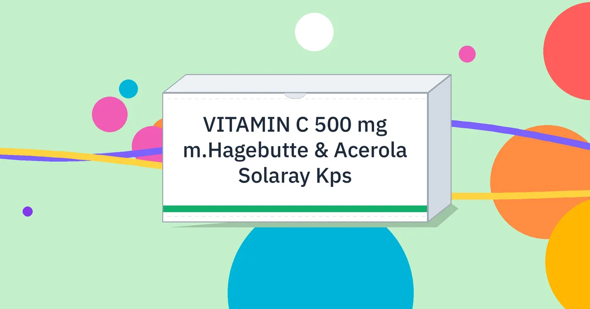 Symbolbild: Packung mit der Aufschrift VITAMIN C 500 mg m.Hagebutte & Acerola Solaray Kps (PZN 17255069) – Verfügbarkeit und Bezug in Apotheken in Frankfurt am Main