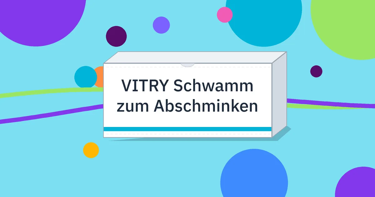 Symbolbild: Packung mit der Aufschrift VITRY Schwamm zum Abschminken (PZN 10820804) – Verfügbarkeit und Bezug in Apotheken in Frankfurt am Main