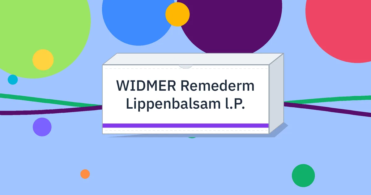Symbolbild: Packung mit der Aufschrift WIDMER Remederm Lippenbalsam l.P. (PZN 01150345) – Verfügbarkeit und Bezug in Apotheken in Frankfurt am Main