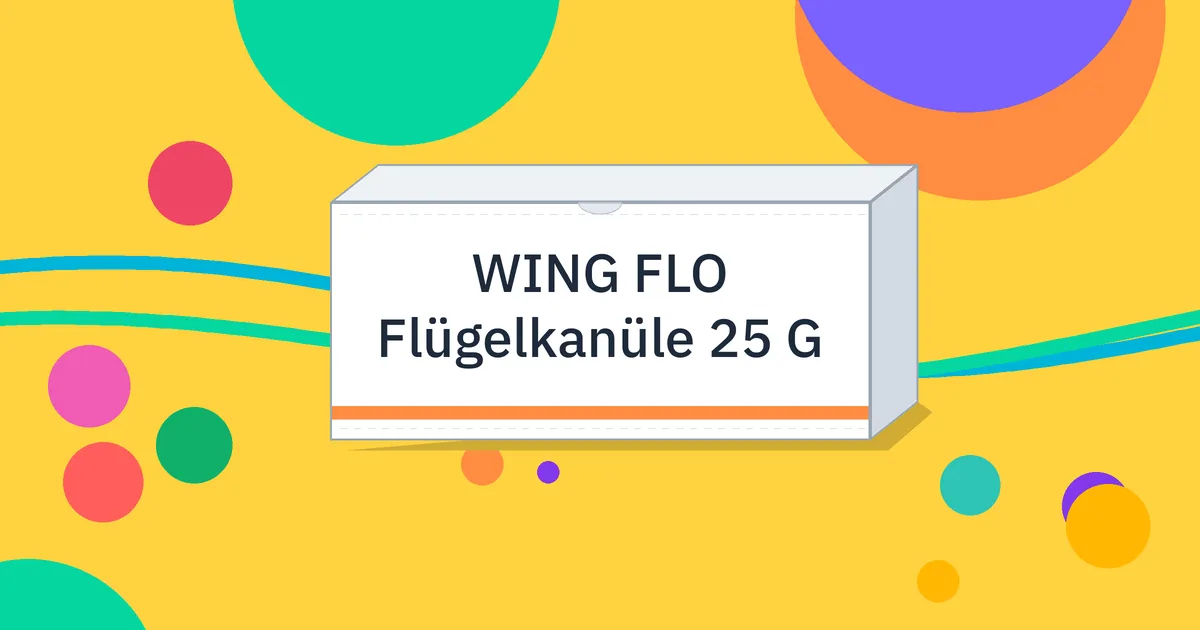 Symbolbild: Packung mit der Aufschrift WING FLO Flügelkanüle 25 G (PZN 03026342) – Verfügbarkeit und Bezug in Apotheken in Frankfurt am Main
