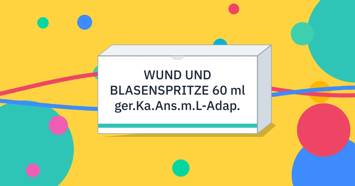 Symbolbild: Packung mit der Aufschrift WUND UND BLASENSPRITZE 60 ml ger.Ka.Ans.m.L-Adap. (PZN 12387576) – Verfügbarkeit und Bezug in Apotheken in Frankfurt am Main