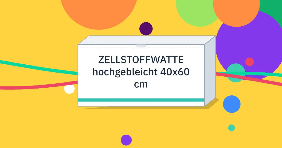 Symbolbild: Packung mit der Aufschrift ZELLSTOFFWATTE hochgebleicht 40x60 cm (PZN 08822747) – Verfügbarkeit und Bezug in Apotheken in Frankfurt am Main