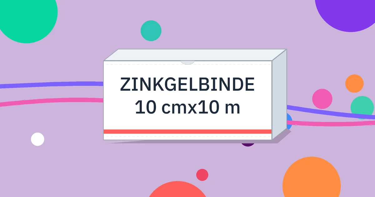Symbolbild: Packung mit der Aufschrift ZINKGELBINDE 10 cmx10 m (PZN 11807467) – Verfügbarkeit und Bezug in Apotheken in Frankfurt am Main
