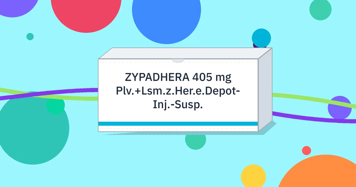 Symbolbild: Packung mit der Aufschrift ZYPADHERA 405 mg Plv.+Lsm.z.Her.e.Depot-Inj.-Susp. (PZN 12408226) – Verfügbarkeit und Bezug in Apotheken in Frankfurt am Main