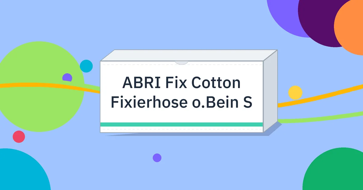 Symbolbild: Packung mit der Aufschrift ABRI Fix Cotton Fixierhose o.Bein S (PZN 12502391) – Verfügbarkeit und Bezug in Apotheken in Frankfurt am Main