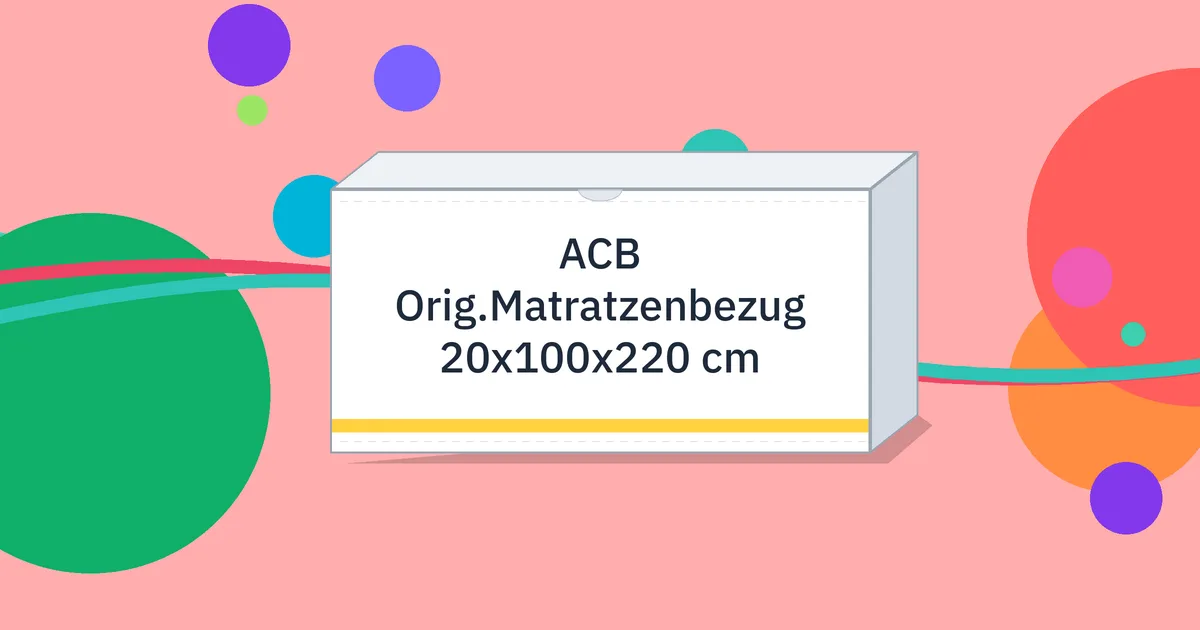 Symbolbild: Packung mit der Aufschrift ACB Orig.Matratzenbezug 20x100x220 cm (PZN 08924577) – Verfügbarkeit und Bezug in Apotheken in Frankfurt am Main