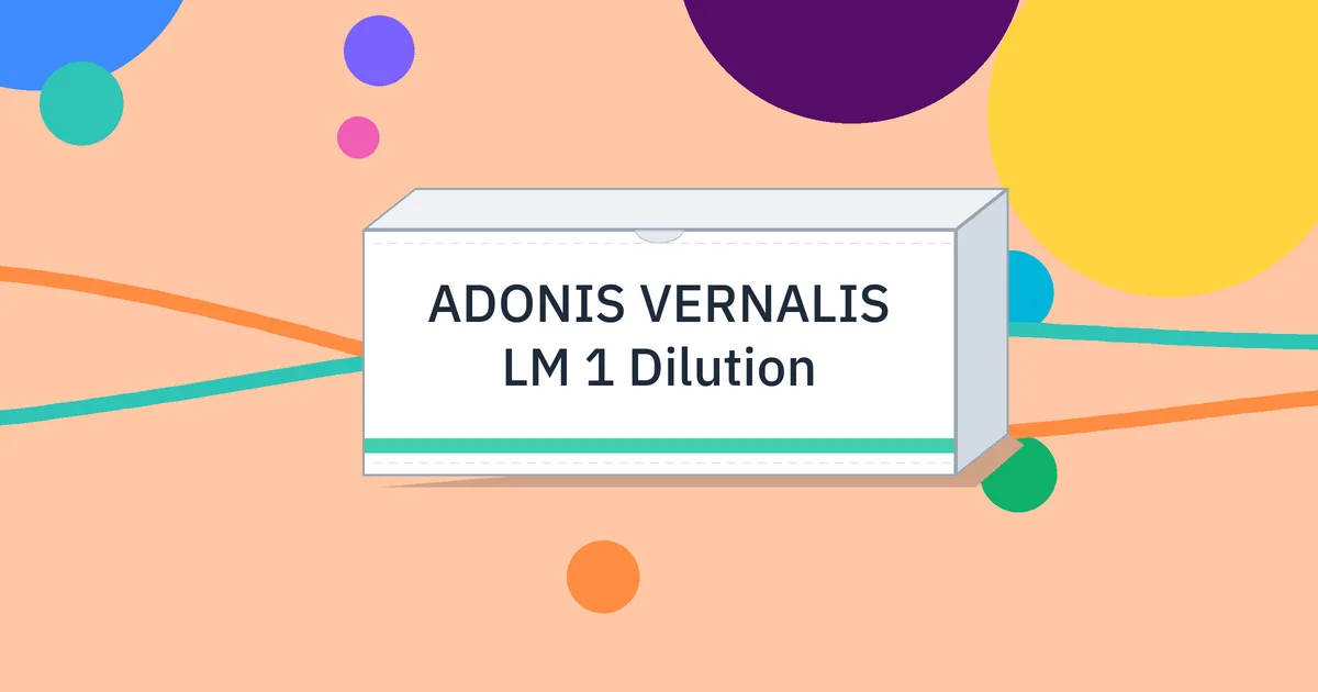 Symbolbild: Packung mit der Aufschrift ADONIS VERNALIS LM 1 Dilution (PZN 12754767) – Verfügbarkeit und Bezug in Apotheken in Frankfurt am Main