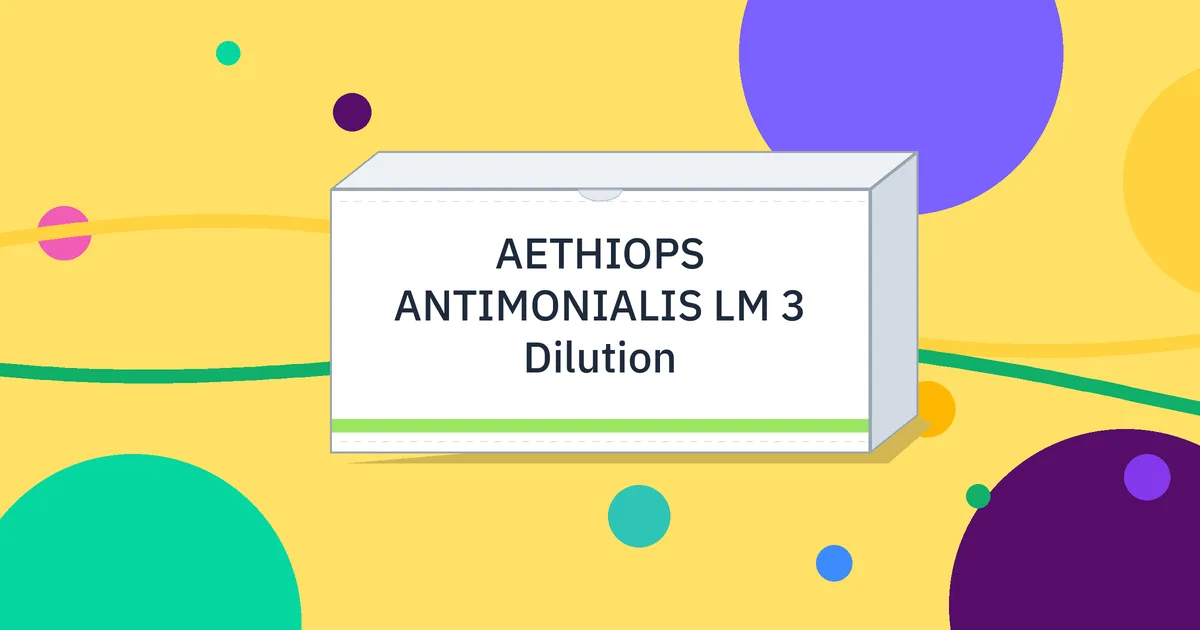 Symbolbild: Packung mit der Aufschrift AETHIOPS ANTIMONIALIS LM 3 Dilution (PZN 13300815) – Verfügbarkeit und Bezug in Apotheken in Frankfurt am Main