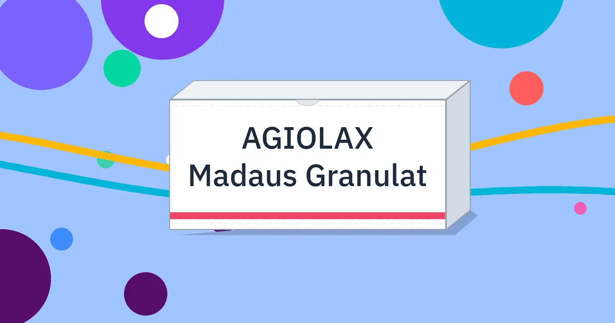 Symbolbild: Packung mit der Aufschrift AGIOLAX Madaus Granulat (PZN 11548095) – Verfügbarkeit und Bezug in Apotheken in Frankfurt am Main