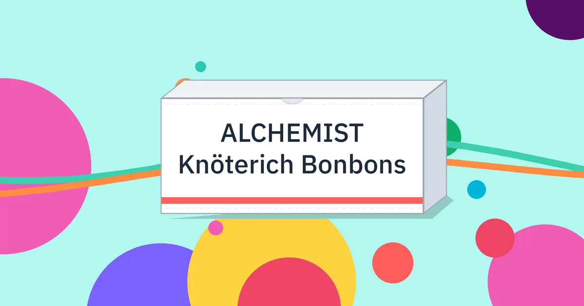 Symbolbild: Packung mit der Aufschrift ALCHEMIST Knöterich Bonbons (PZN 13896357) – Verfügbarkeit und Bezug in Apotheken in Frankfurt am Main