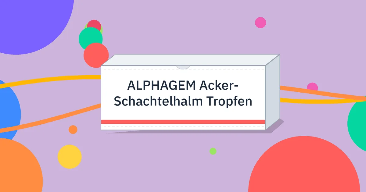 Symbolbild: Packung mit der Aufschrift ALPHAGEM Acker-Schachtelhalm Tropfen (PZN 20297321) – Verfügbarkeit und Bezug in Apotheken in Frankfurt am Main