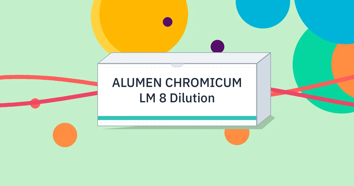 Symbolbild: Packung mit der Aufschrift ALUMEN CHROMICUM LM 8 Dilution (PZN 13315722) – Verfügbarkeit und Bezug in Apotheken in Frankfurt am Main