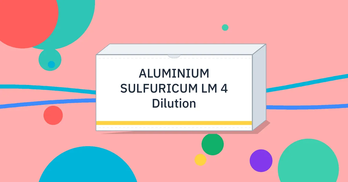 Symbolbild: Packung mit der Aufschrift ALUMINIUM SULFURICUM LM 4 Dilution (PZN 13317520) – Verfügbarkeit und Bezug in Apotheken in Frankfurt am Main