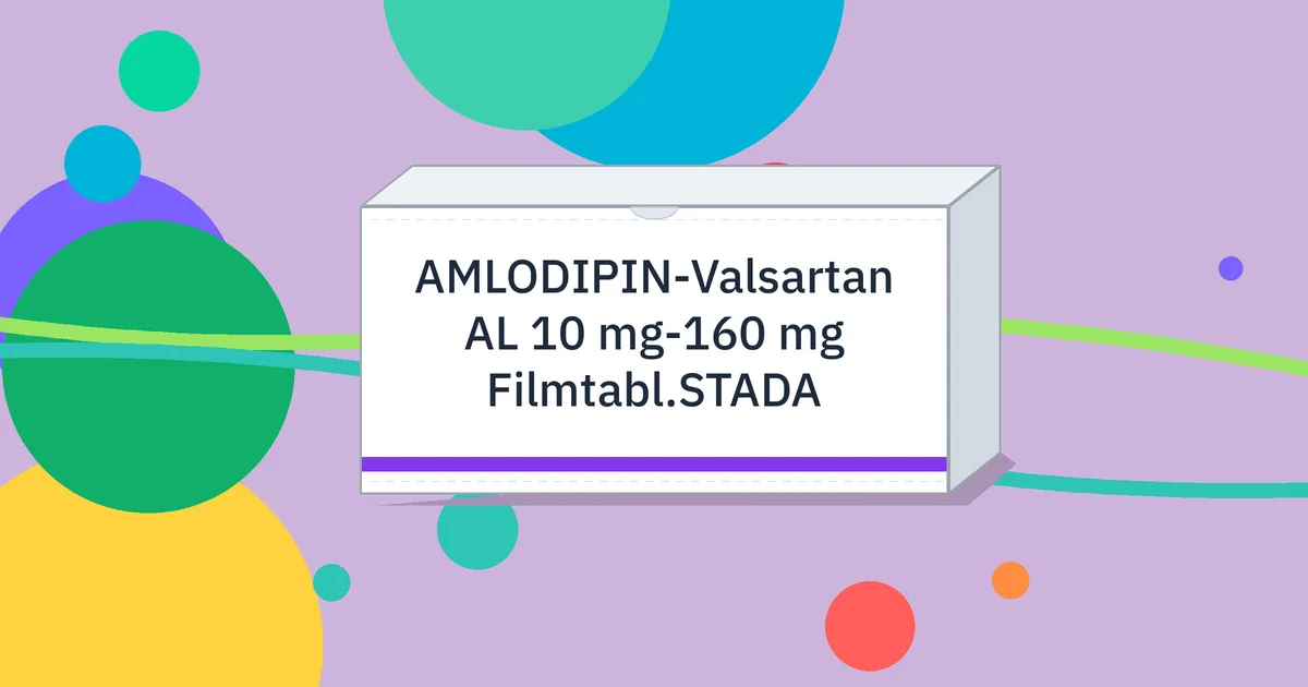 Symbolbild: Packung mit der Aufschrift AMLODIPIN-Valsartan AL 10 mg-160 mg Filmtabl.STADA (PZN 19694465) – Verfügbarkeit und Bezug in Apotheken in Frankfurt am Main