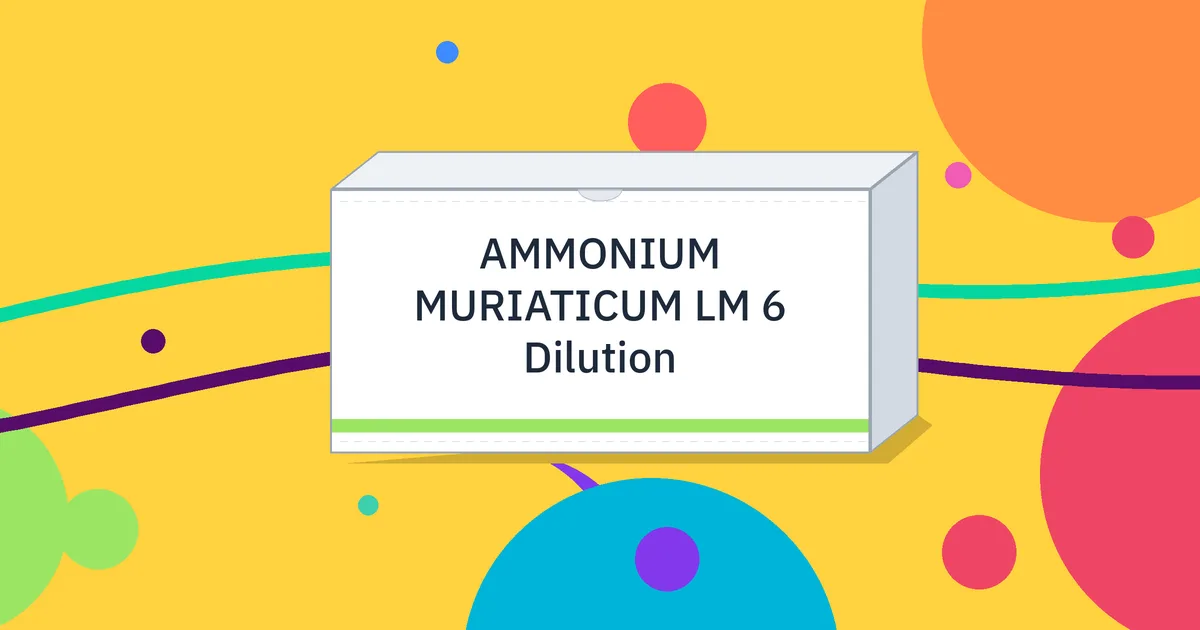 Symbolbild: Packung mit der Aufschrift AMMONIUM MURIATICUM LM 6 Dilution (PZN 07539038) – Verfügbarkeit und Bezug in Apotheken in Frankfurt am Main