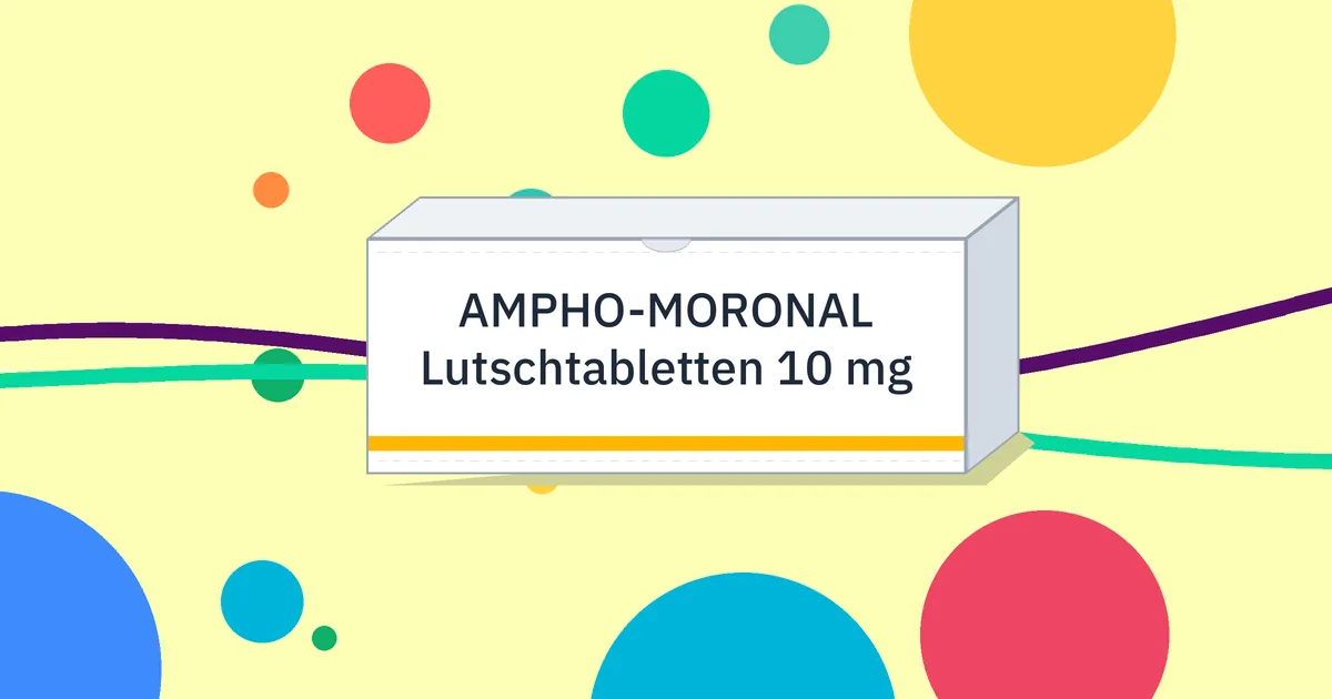 Symbolbild: Packung mit der Aufschrift AMPHO-MORONAL Lutschtabletten 10 mg (PZN 02421332) – Verfügbarkeit und Bezug in Apotheken in Frankfurt am Main
