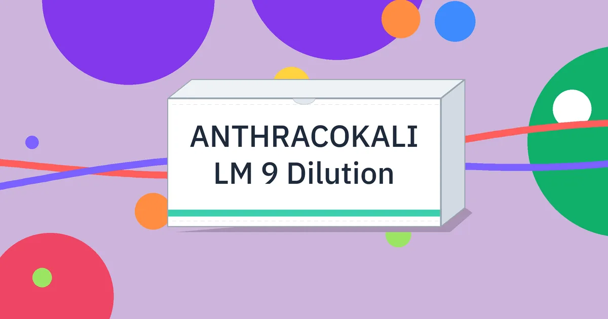 Symbolbild: Packung mit der Aufschrift ANTHRACOKALI LM 9 Dilution (PZN 13371198) – Verfügbarkeit und Bezug in Apotheken in Frankfurt am Main