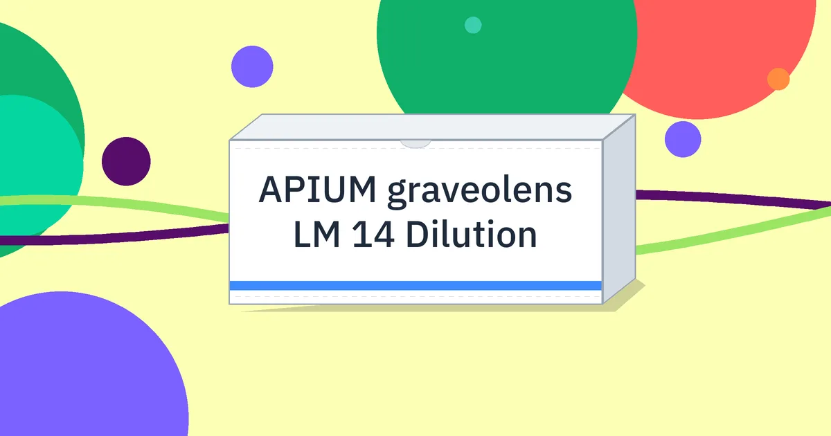Symbolbild: Packung mit der Aufschrift APIUM graveolens LM 14 Dilution (PZN 13378243) – Verfügbarkeit und Bezug in Apotheken in Frankfurt am Main