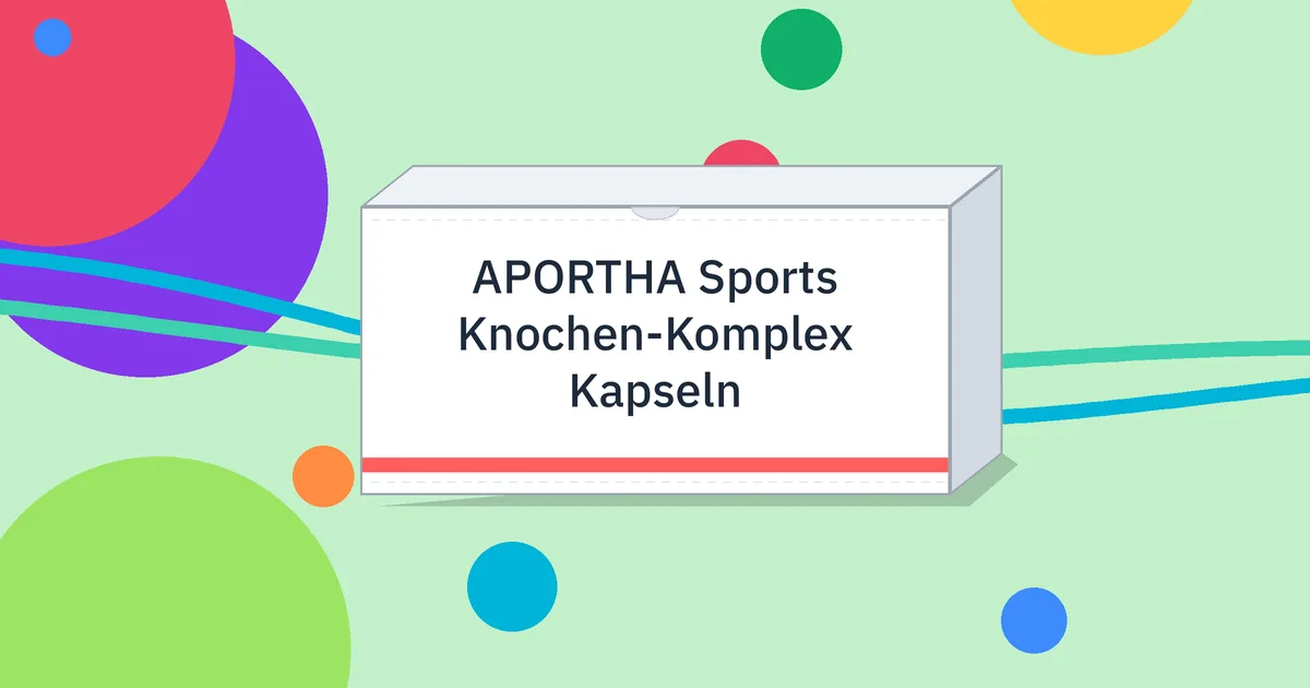 Symbolbild: Packung mit der Aufschrift APORTHA Sports Knochen-Komplex Kapseln (PZN 17621054) – Verfügbarkeit und Bezug in Apotheken in Frankfurt am Main