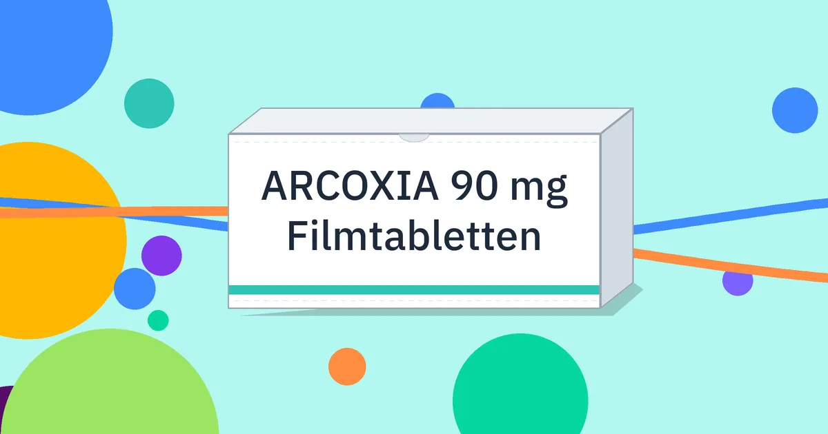 Symbolbild: Packung mit der Aufschrift ARCOXIA 90 mg Filmtabletten (PZN 07265782) – Verfügbarkeit und Bezug in Apotheken in Frankfurt am Main