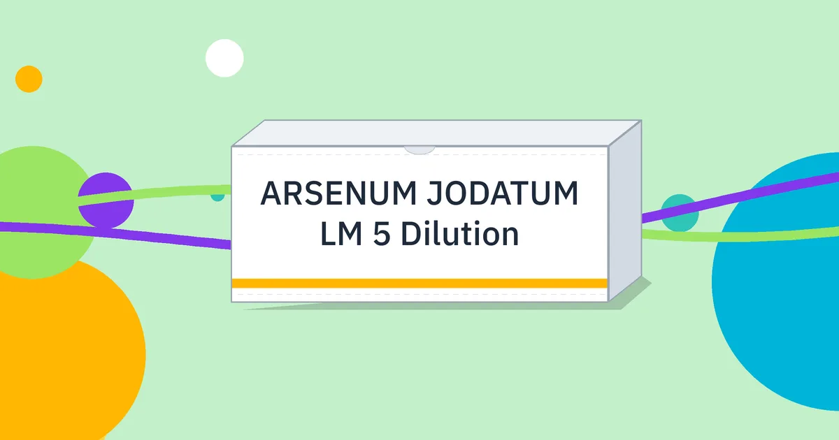 Symbolbild: Packung mit der Aufschrift ARSENUM JODATUM LM 5 Dilution (PZN 12778822) – Verfügbarkeit und Bezug in Apotheken in Frankfurt am Main