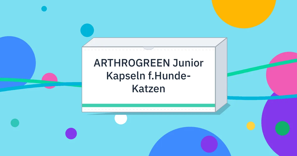 Symbolbild: Packung mit der Aufschrift ARTHROGREEN Junior Kapseln f.Hunde-Katzen (PZN 12348547) – Verfügbarkeit und Bezug in Apotheken in Frankfurt am Main