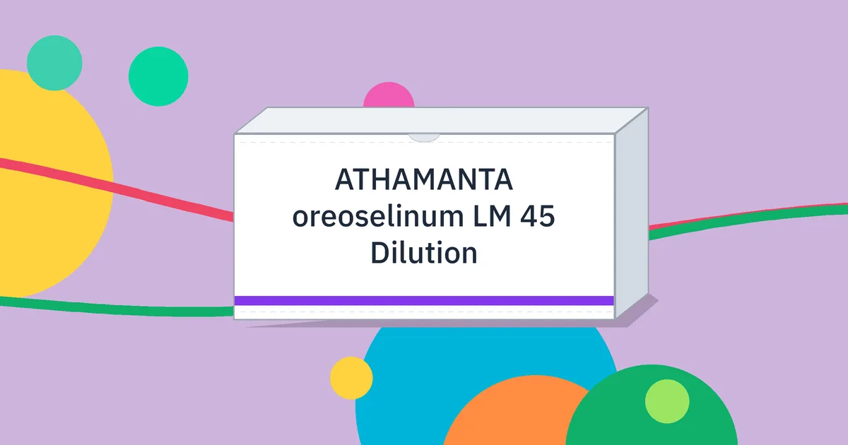 Symbolbild: Packung mit der Aufschrift ATHAMANTA oreoselinum LM 45 Dilution (PZN 13406399) – Verfügbarkeit und Bezug in Apotheken in Frankfurt am Main