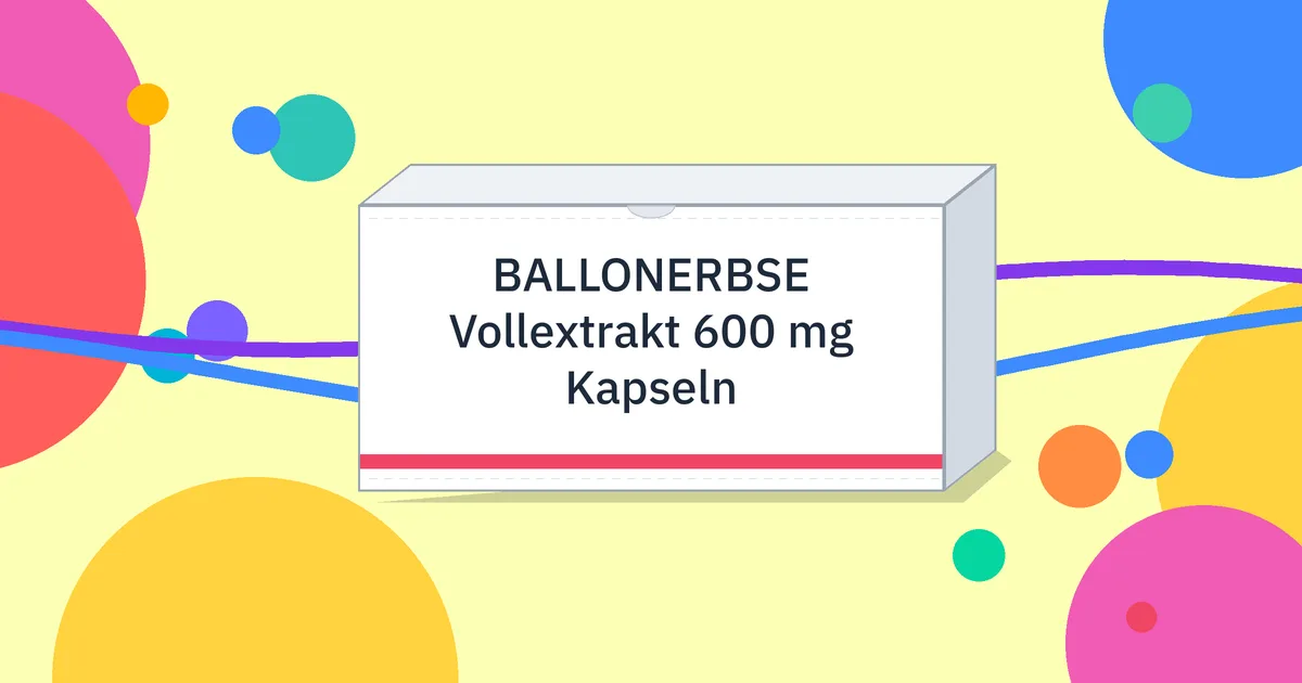 Symbolbild: Packung mit der Aufschrift BALLONERBSE Vollextrakt 600 mg Kapseln (PZN 10172340) – Verfügbarkeit und Bezug in Apotheken in Frankfurt am Main