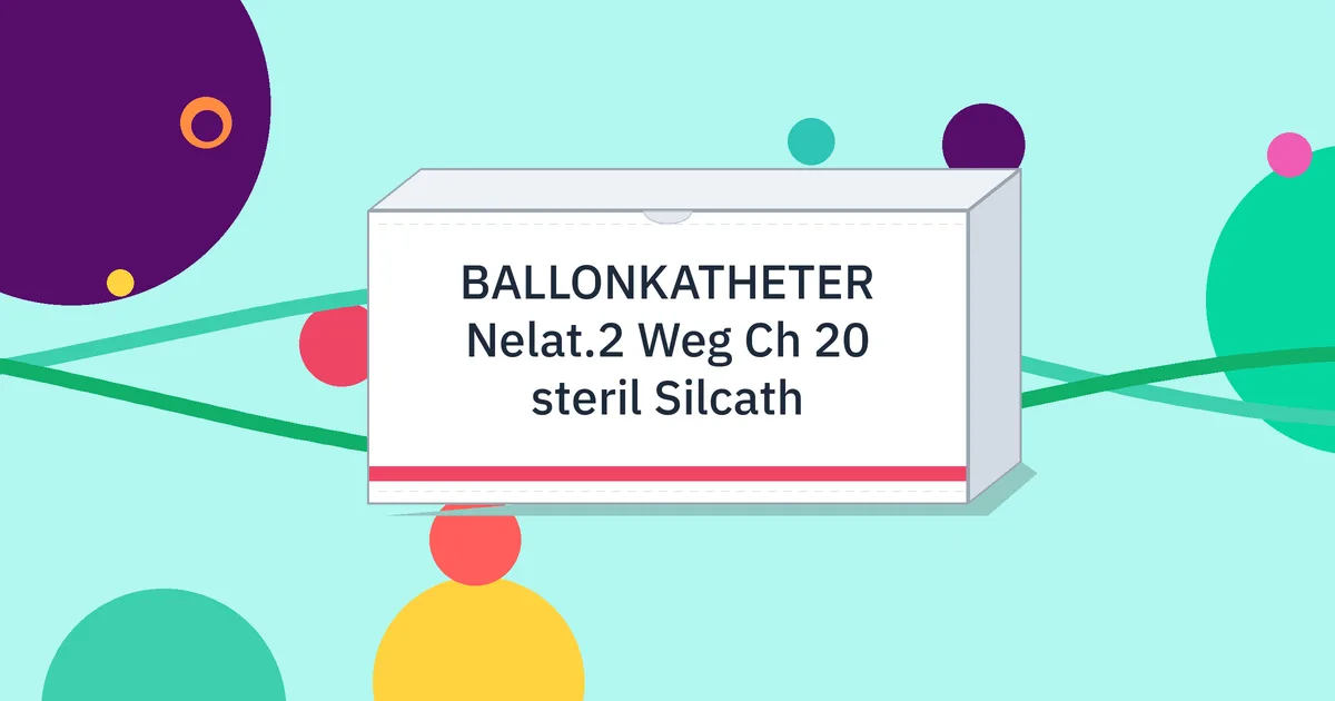 Symbolbild: Packung mit der Aufschrift BALLONKATHETER Nelat.2 Weg Ch 20 steril Silcath (PZN 00369024) – Verfügbarkeit und Bezug in Apotheken in Frankfurt am Main