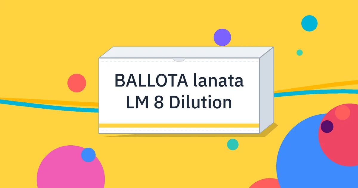 Symbolbild: Packung mit der Aufschrift BALLOTA lanata LM 8 Dilution (PZN 13373843) – Verfügbarkeit und Bezug in Apotheken in Frankfurt am Main