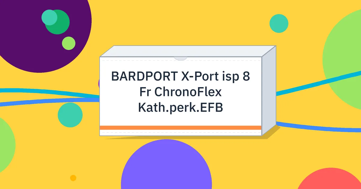 Symbolbild: Packung mit der Aufschrift BARDPORT X-Port isp 8 Fr ChronoFlex Kath.perk.EFB (PZN 02807505) – Verfügbarkeit und Bezug in Apotheken in Frankfurt am Main