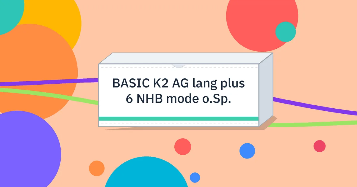 Symbolbild: Packung mit der Aufschrift BASIC K2 AG lang plus 6 NHB mode o.Sp. (PZN 20268590) – Verfügbarkeit und Bezug in Apotheken in Frankfurt am Main